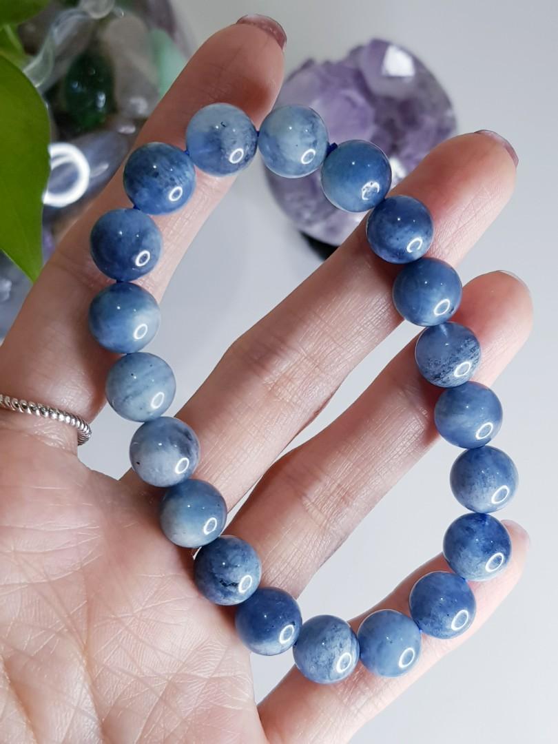 Bracelet devil blue aquamarine bracelet 9mm, Women's Fashion, Jewelry ...