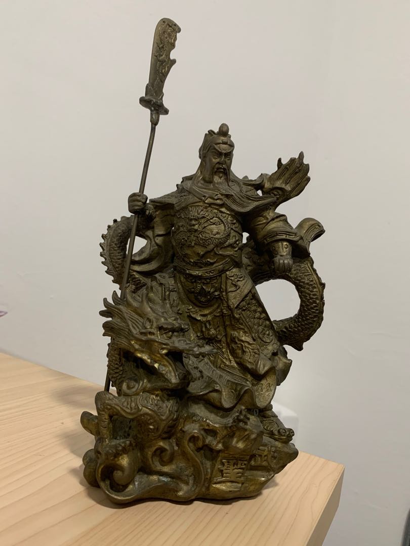 E0716 Guan Gong Statue Figure, Vintage & Collectibles, Vintage ...