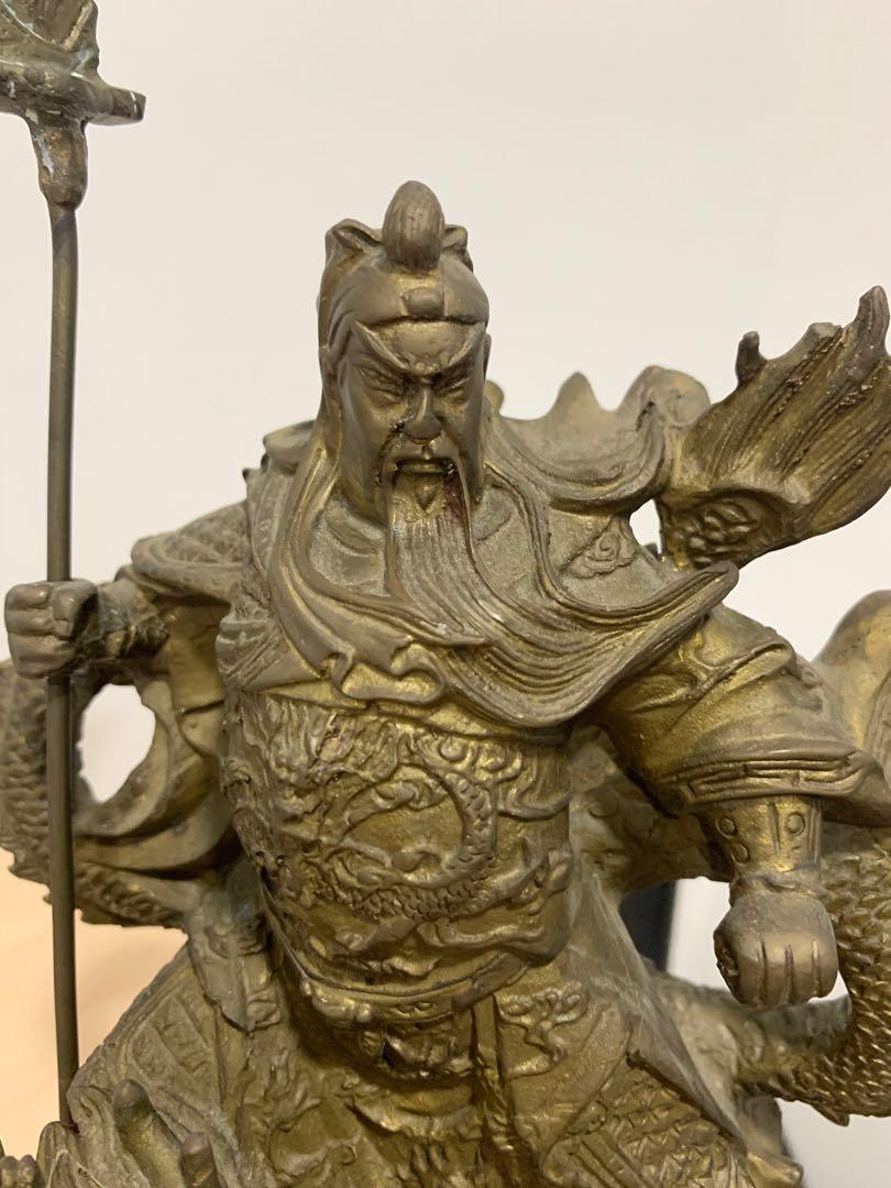 E0716 Guan Gong Statue Figure, Vintage & Collectibles, Vintage ...