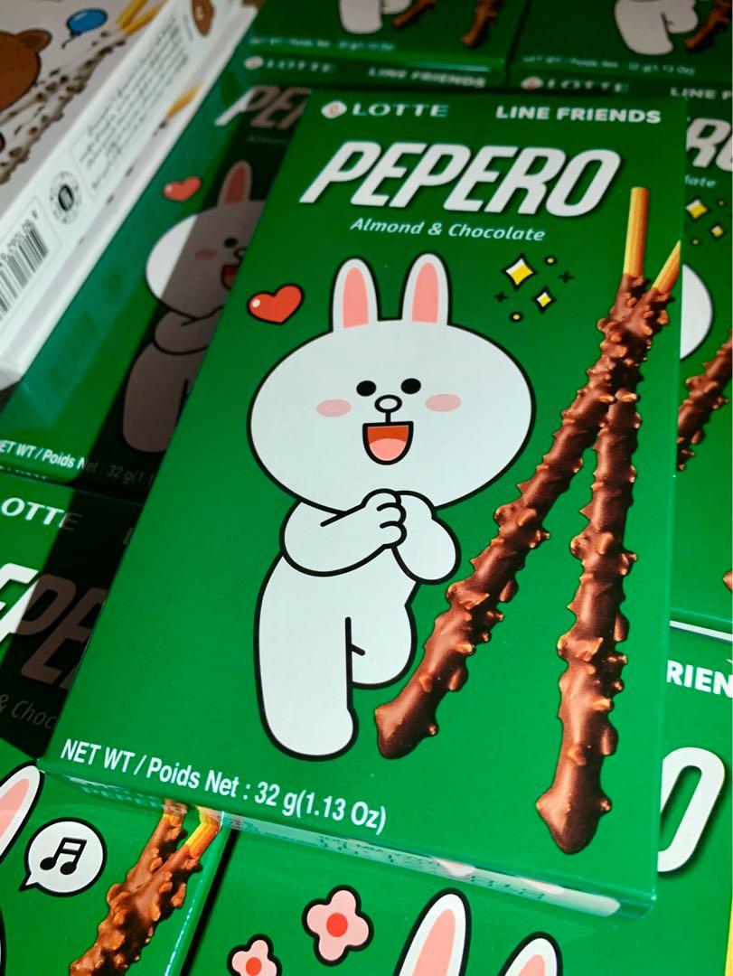 Lotte X Line Friends Pepero Almond And Chocolate Food And Drinks Homemade