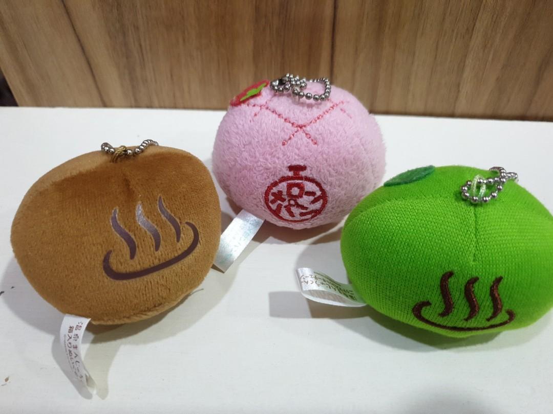 Onsen Manju-kun Plush keychain x 3, Hobbies & Toys, Collectibles ...