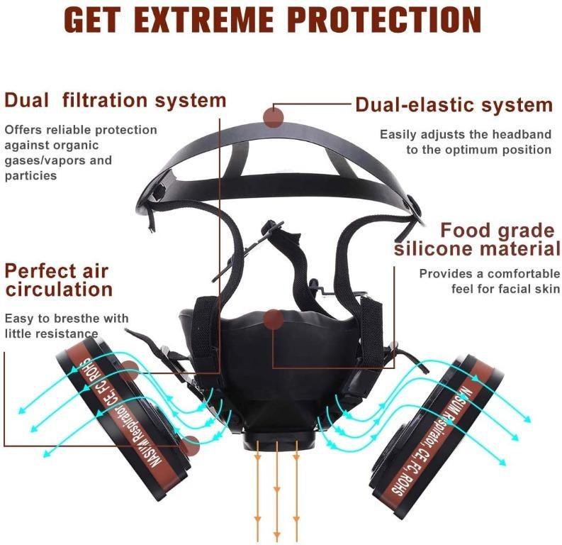 Respirator NASUM M301 Dust Mask Paint Mask, Half Mask for Painting ...