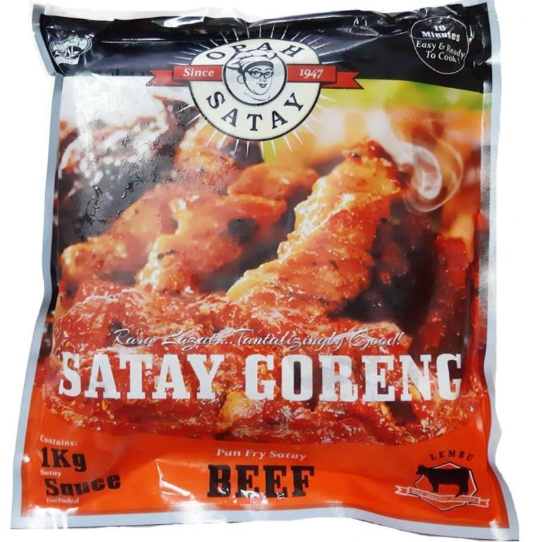 Satay Goreng Lembu 1kg - Halal (Beef Stickless Satay) with Peanut Sauce ...