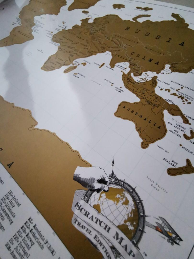 Scratch Map - Travel Edition, Hobbies & Toys, Travel, Travel Essentials ...