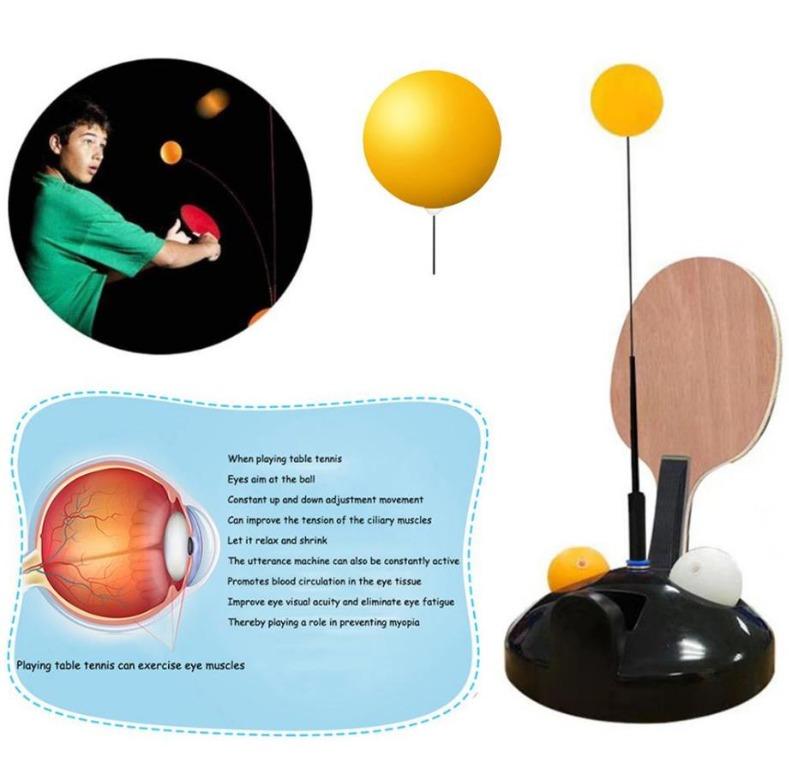 Table Tennis Trainer Ping Pong Training Machine Set with Soft Shaft ...