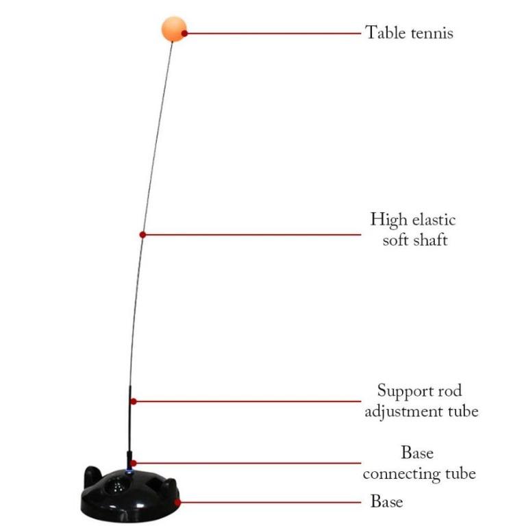 Table Tennis Trainer Ping Pong Training Machine Set with Soft Shaft ...