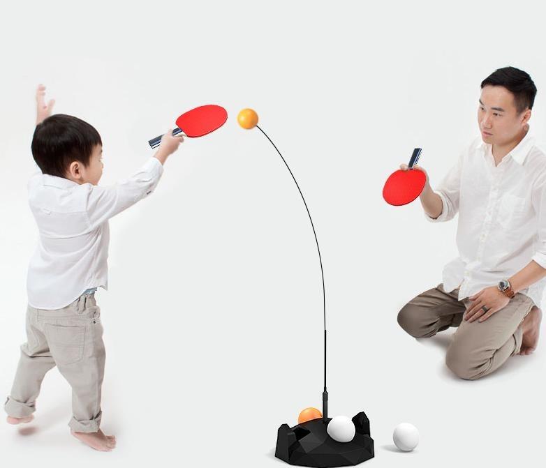 Table Tennis Trainer Ping Pong Training Machine Set with Soft Shaft ...