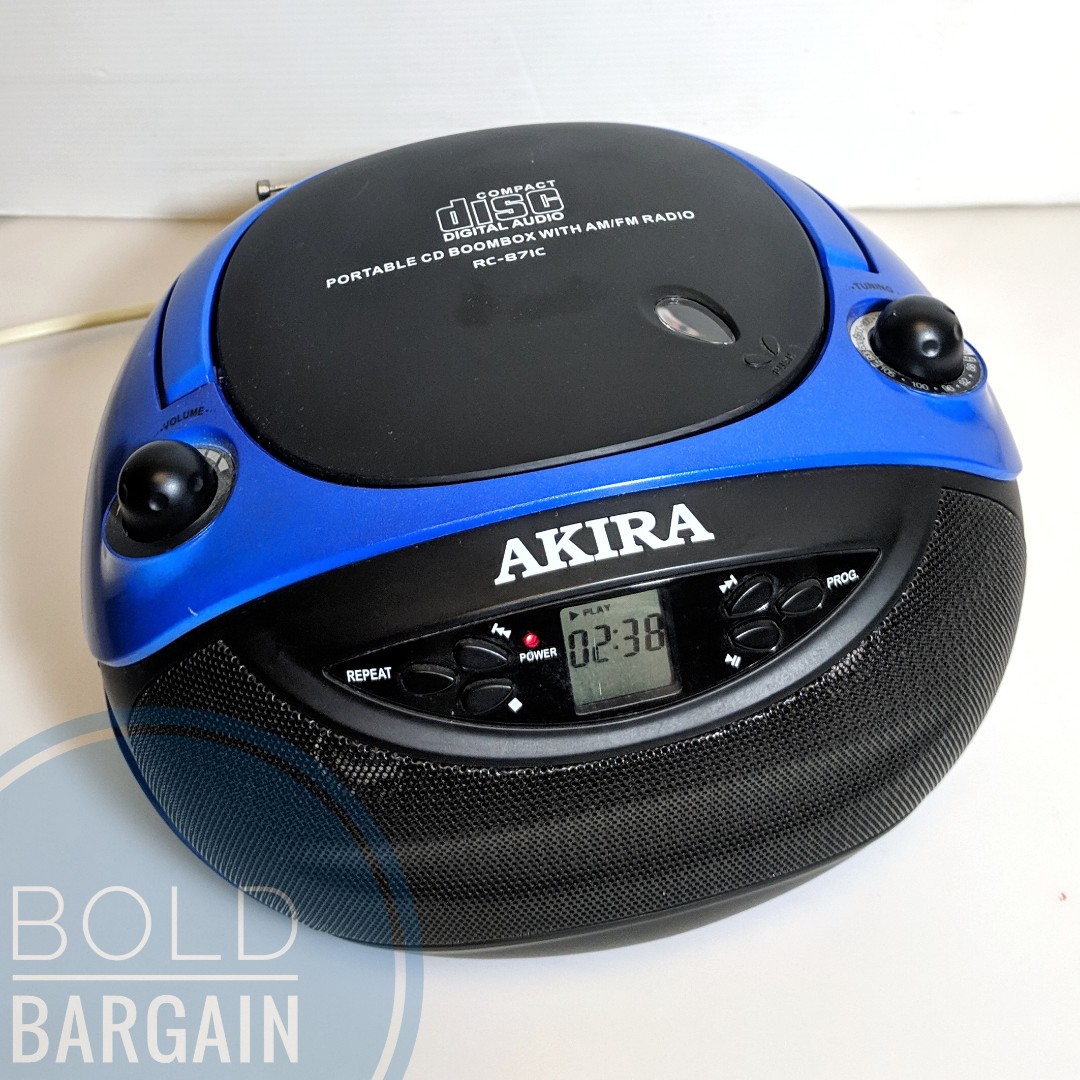 AKIRA RC-871C Portable CD Compact Disc Player Boombox with AM FM Radio ...