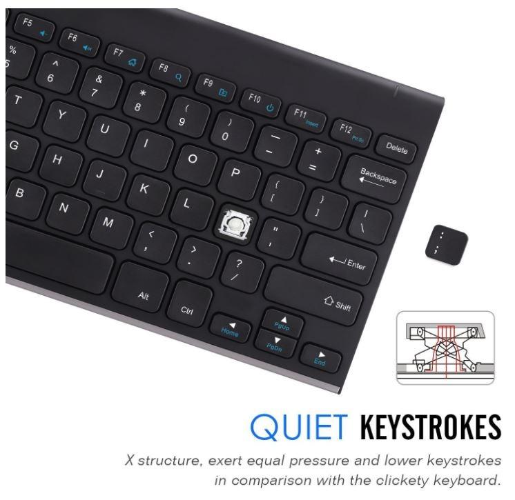 NEW Arteck 2.4G Wireless Keyboard Stainless Steel Ultra Slim Keyboard ...