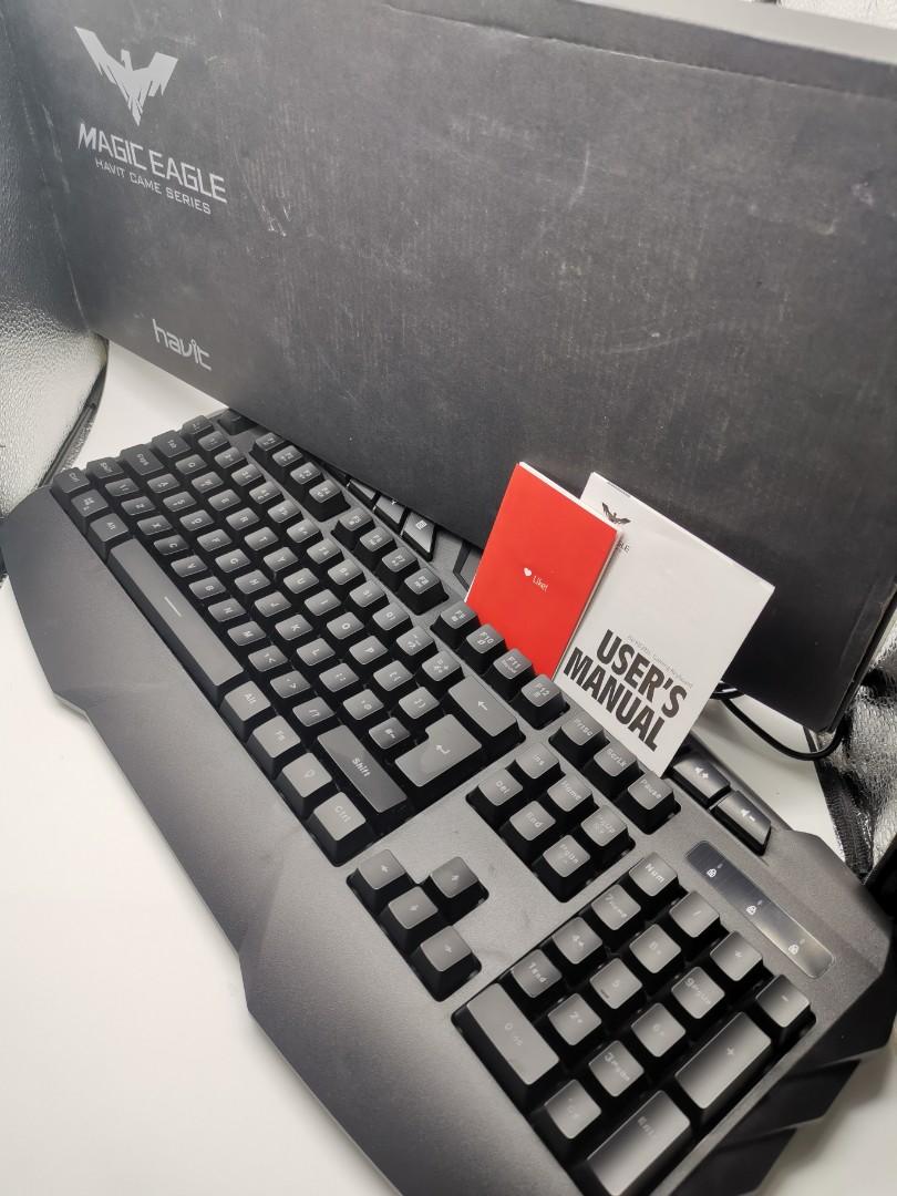 BNIB Magic Eagle HAVIT HV-KB391L FR Layout Keyboard ,LED 104 Keys USB ...