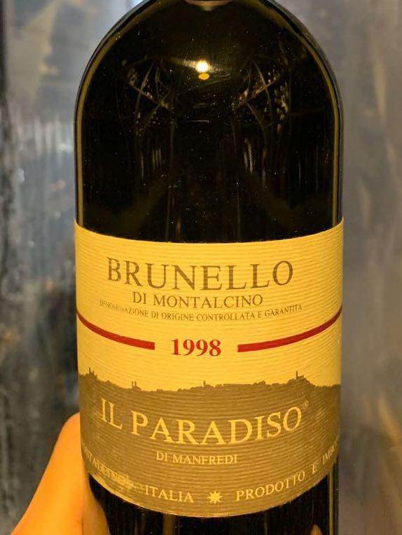 brunello di montalcino IL paradiso manfredi 1998, Food & Drinks ...