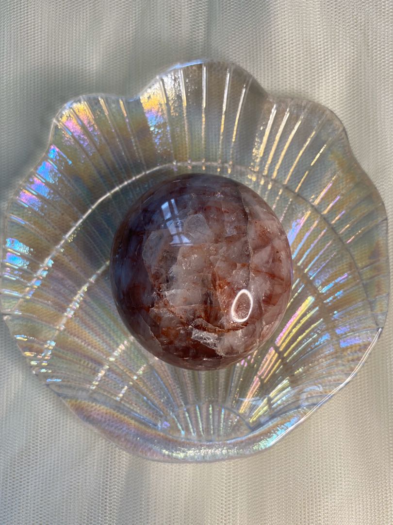 Hematoid Quartz (Fire Quartz) Palm stone, Everything Else on Carousell