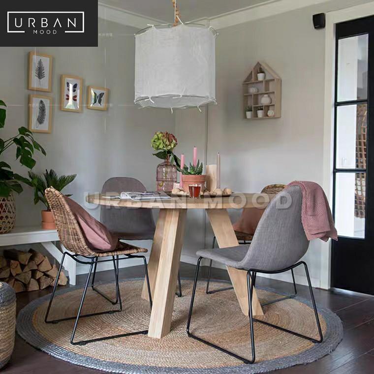 STAVE Rustic Solid Wood Round Dining Table, Furniture & Home Living ...