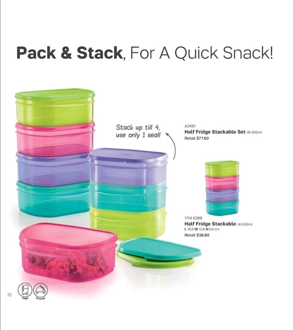 Tupperware Half Fridge Stackable 650ml, Furniture & Home Living ...