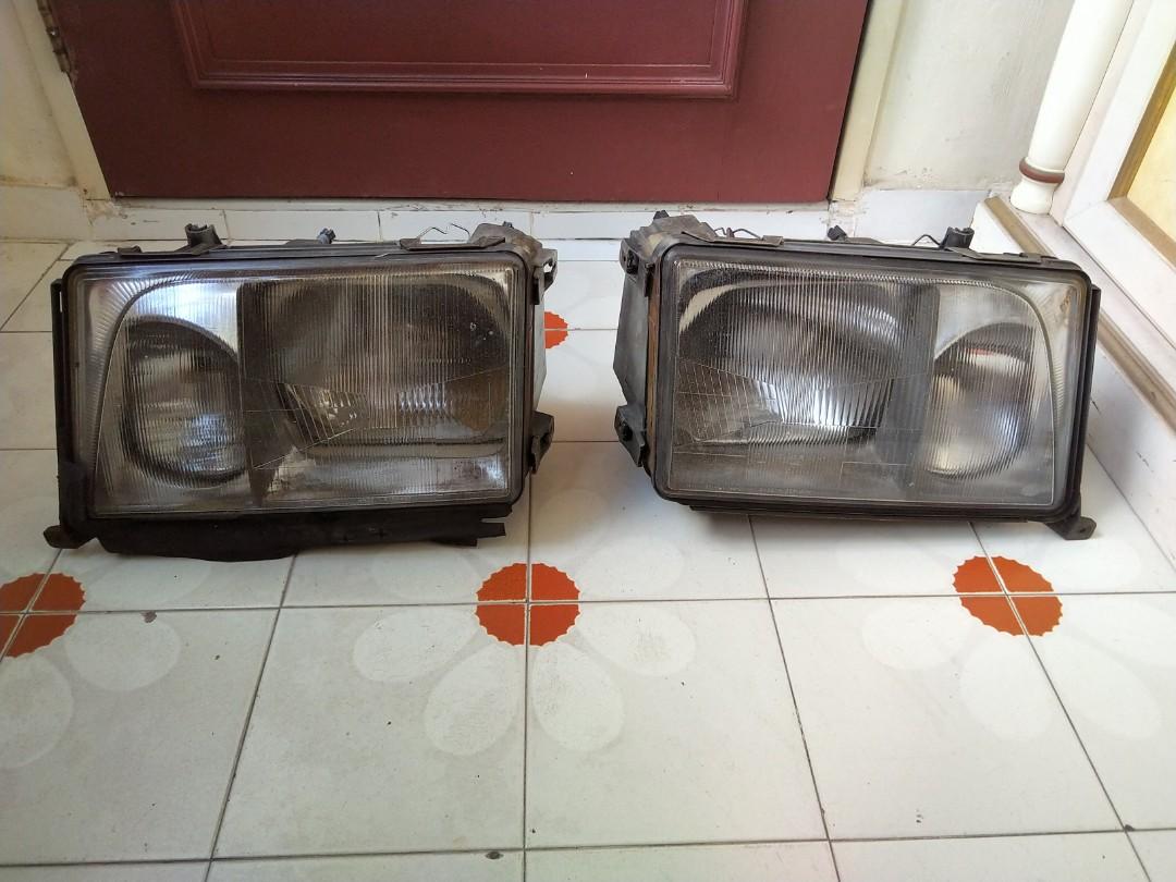 W124 pair of head lights assembly. Original Hella. Made in Germany, Car ...