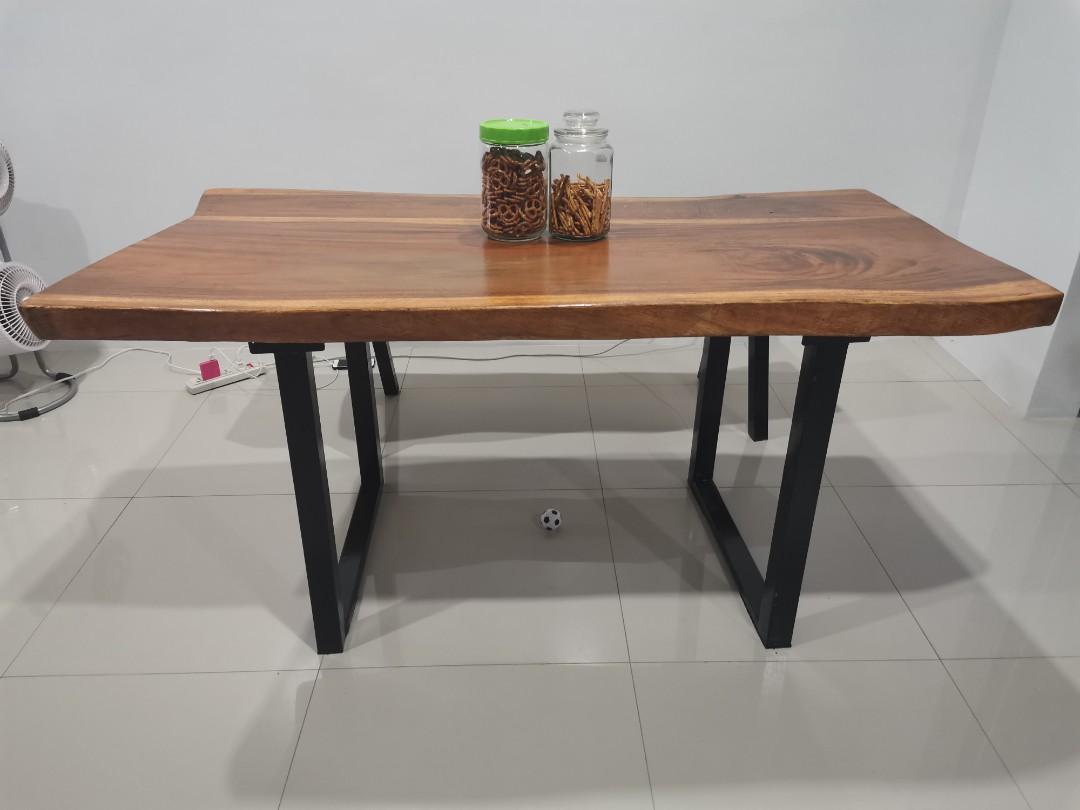 Acacia Woodslab Dining Table, Furniture & Home Living, Furniture ...