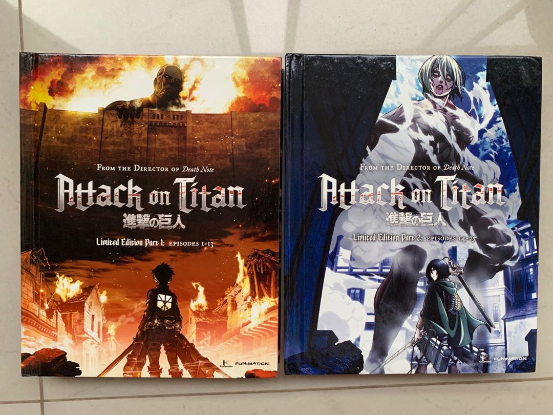 Attack on Titan Limited Edition Parts I and II blu ray / DVD set, TV ...
