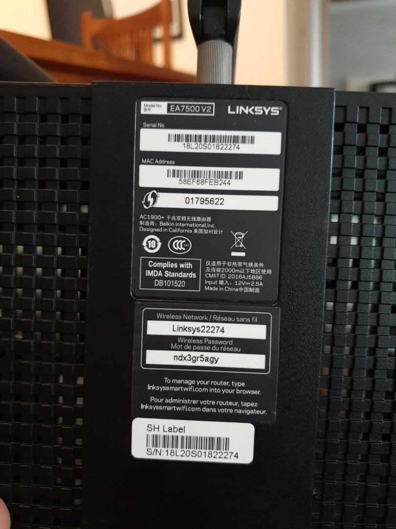 Linksys EA7500V2 Wireless Router, Computers & Tech, Parts & Accessories ...