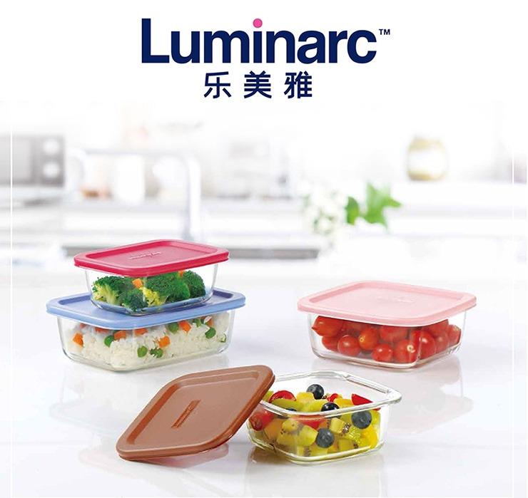 Luminarc Storage Set. Model: L7945. 8 Pcs Set (4 Glass Containers + 4 ...