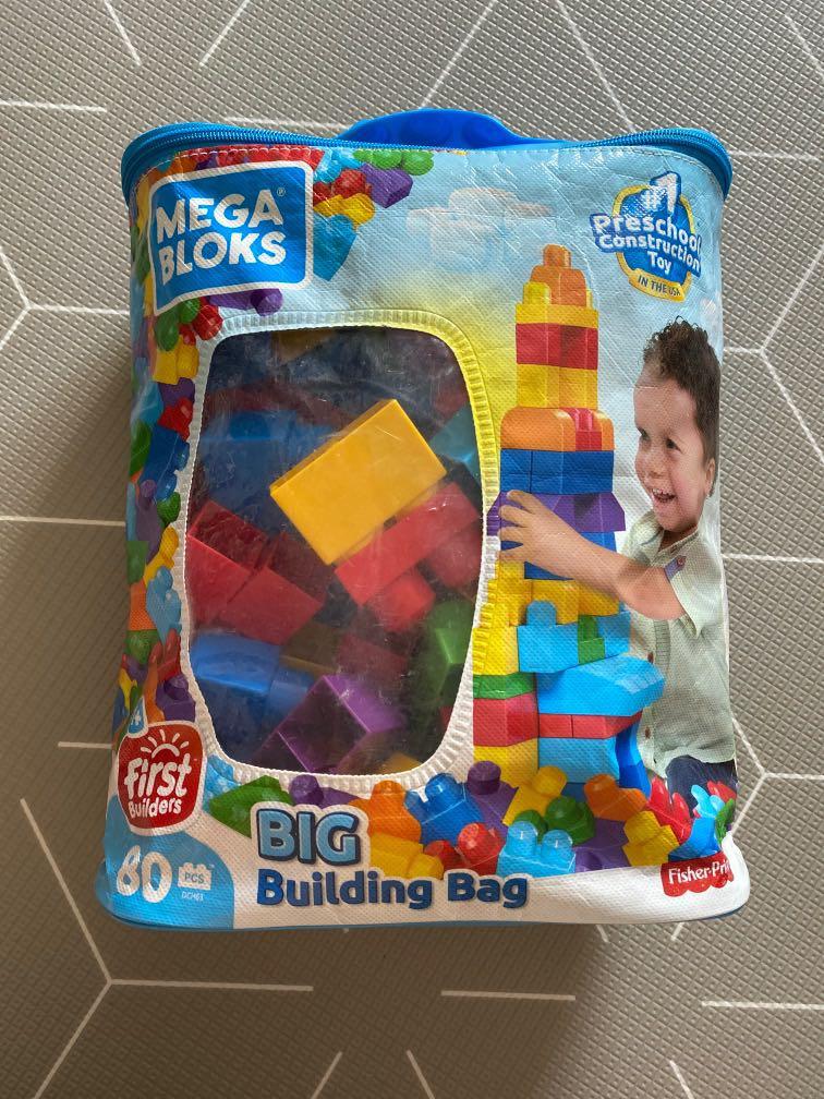 Mega Bloks First Builders Big Building Bag, 80pcs - Blue, Hobbies ...
