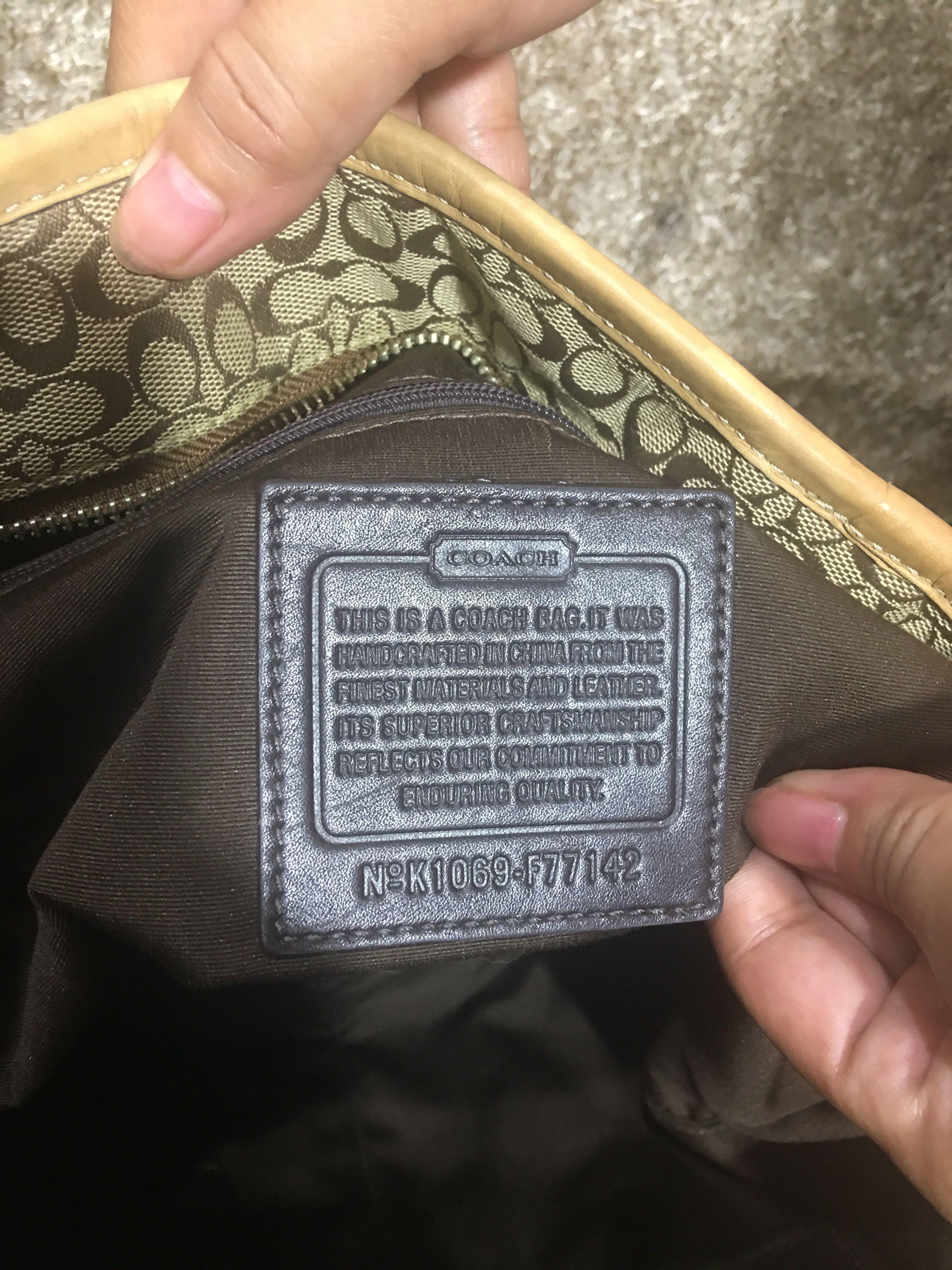 Original Coach F77142 Signature Khaki Draft Voyager Multi-function Tote ...