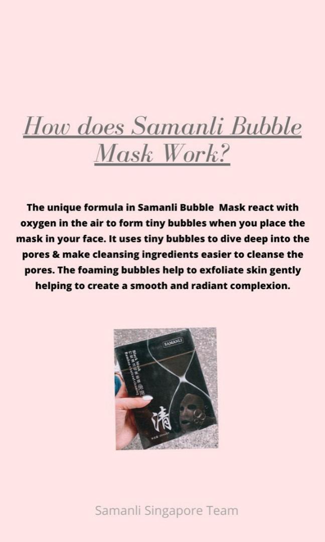 SAMANLI BUBBLE MASK, Beauty & Personal Care, Face, Face Care on Carousell