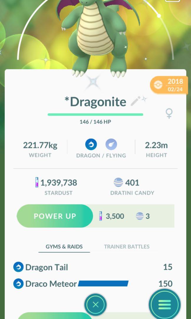 Shiny Dragonite with Draco Meteor: Pokemon Go, Video Gaming, Gaming ...