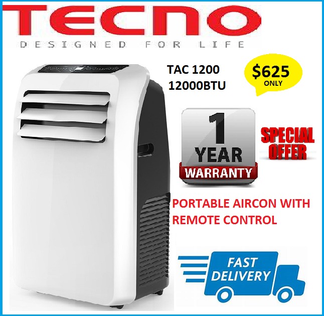 TECNO TAC 1200 Portable Aircon With Remote Control | 12000BTU Cooling ...
