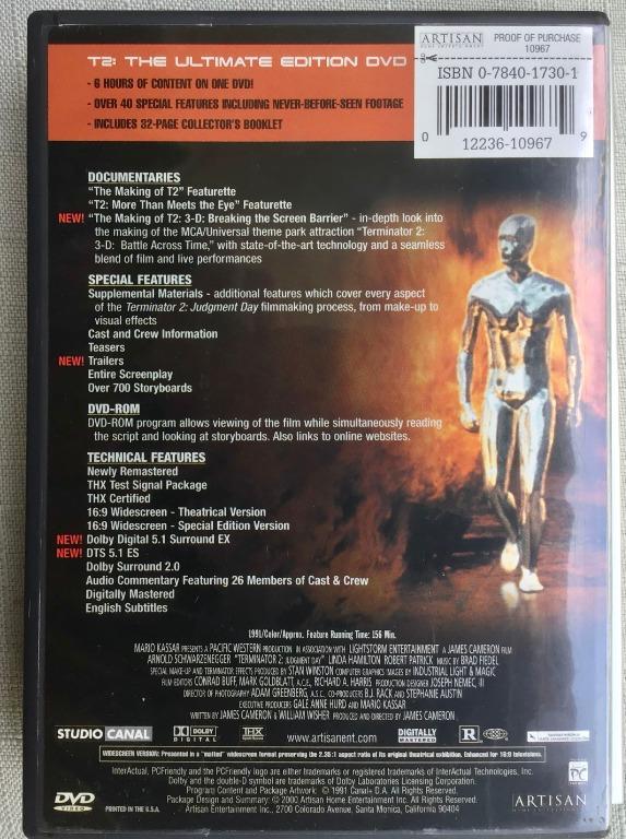 Terminator 2 - Judgment Day (The Ultimate Edition DVD) (very RARE ...