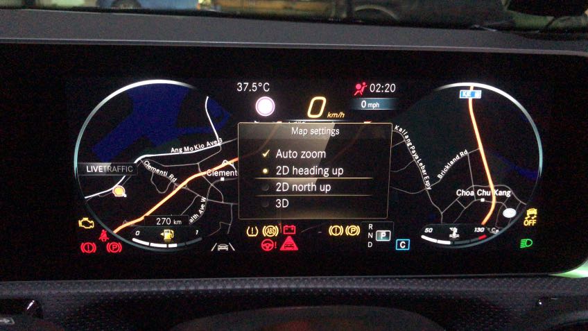 Map Setting menu: 2D 3D Auto Zoom menu activation in Full screen Navi ...