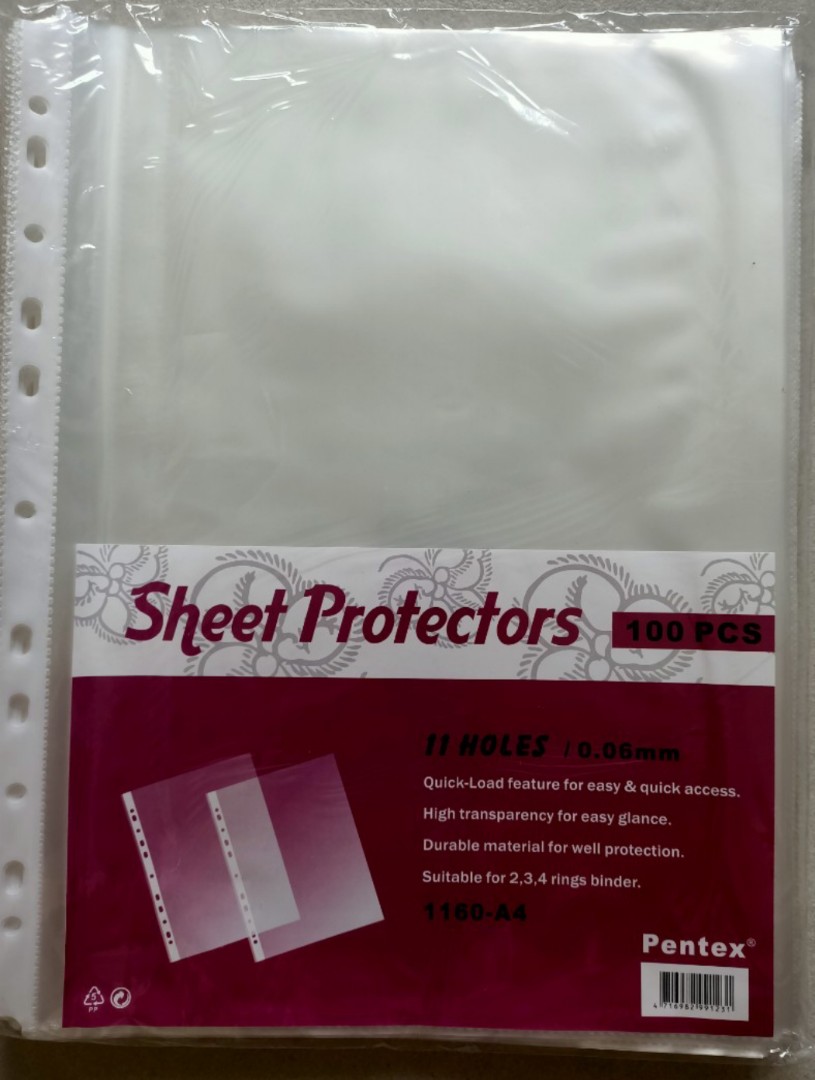 A4 Sheet protector 100s/pkt, Hobbies & Toys, Stationery & Craft, Craft ...