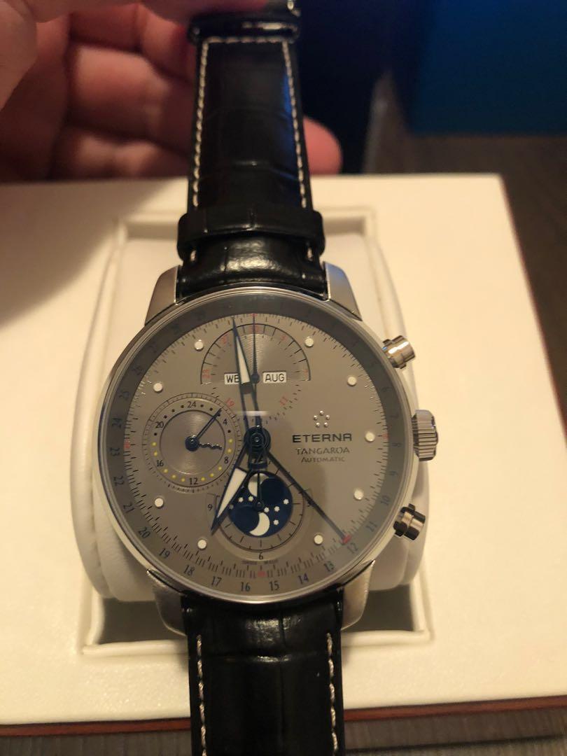 Eterna Tangaroa Moonphase Chrono, 名牌, 手錶 - Carousell