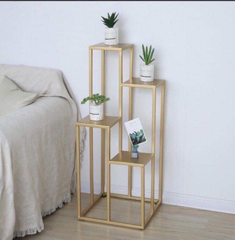 GOLD Metal Display Shelf Rack, Furniture, Shelves & Drawers on Carousell