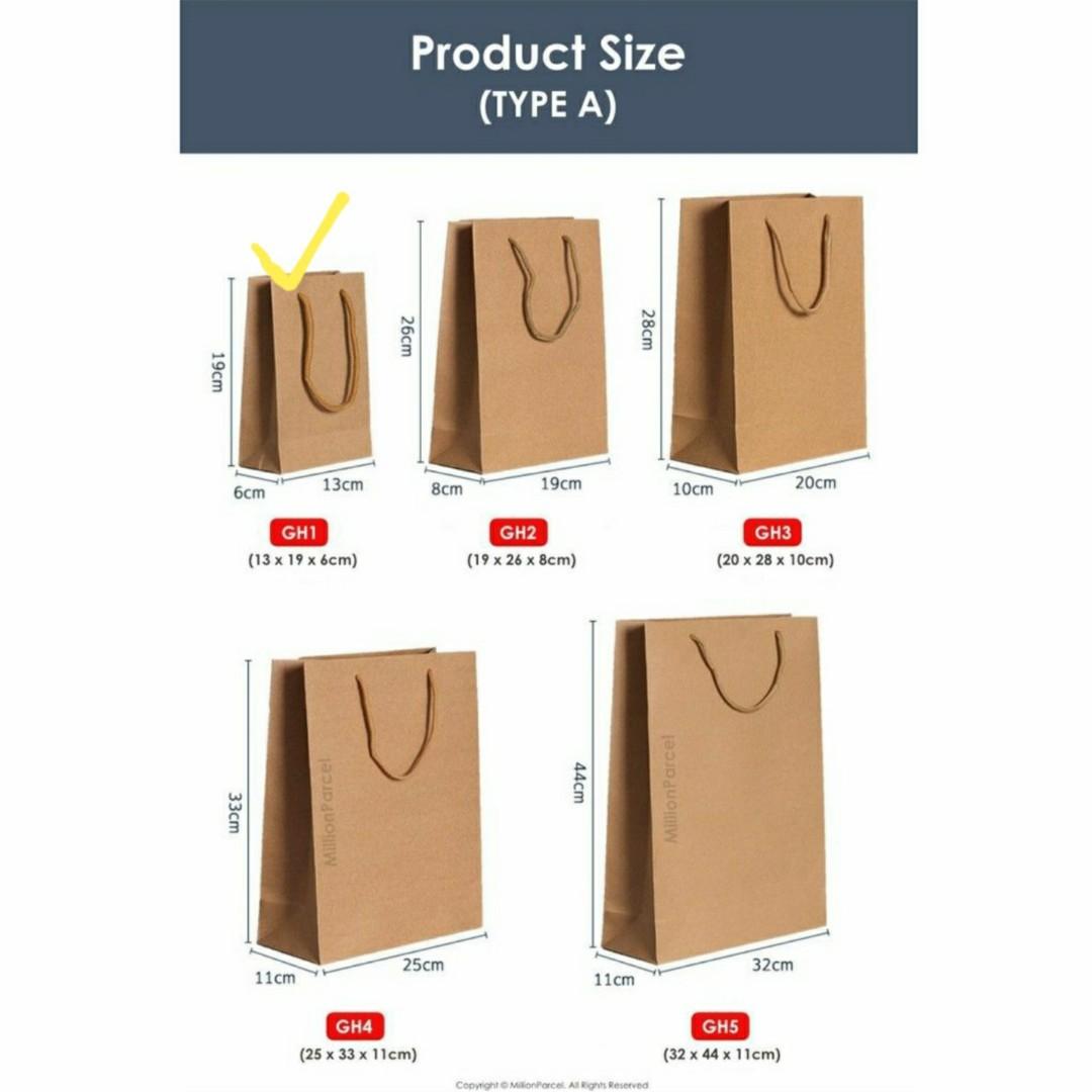Kraft Paper Bag GH1, Hobbies & Toys, Stationery & Craft, Craft Supplies ...