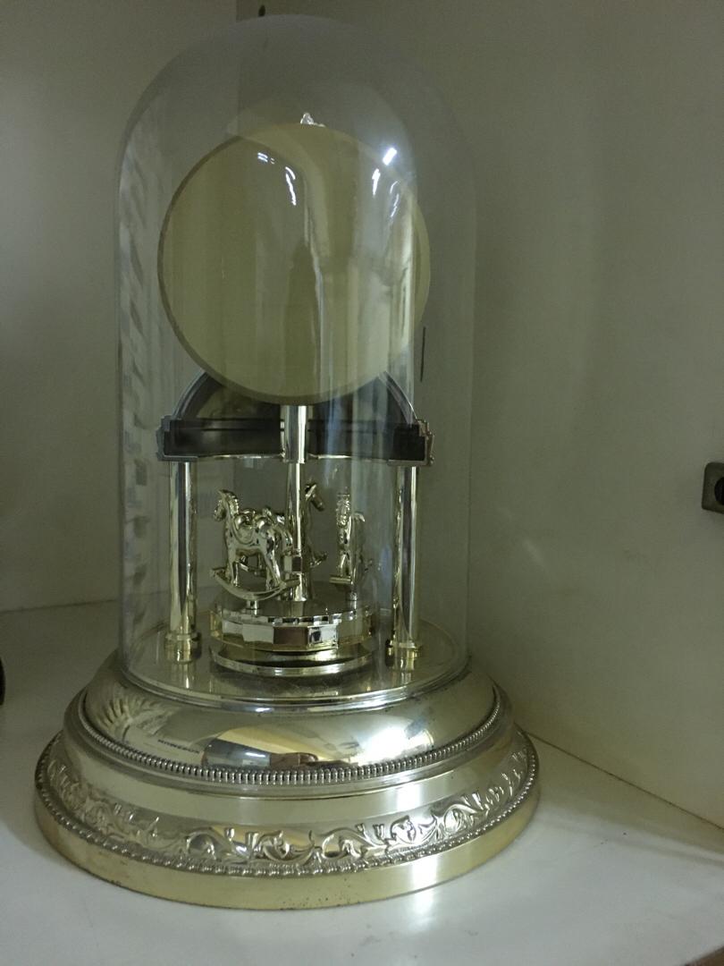 Merry-go-round bell-jar clock, Vintage & Collectibles, Vintage ...
