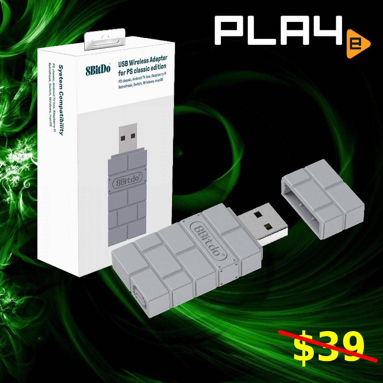 Nintendo Switch 8 BitDo USB Wireless Adapter Grey Brick (1460449) Brand ...