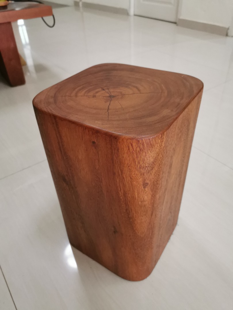 Solid wood stool, one piece, Furniture, Tables & Chairs on Carousell