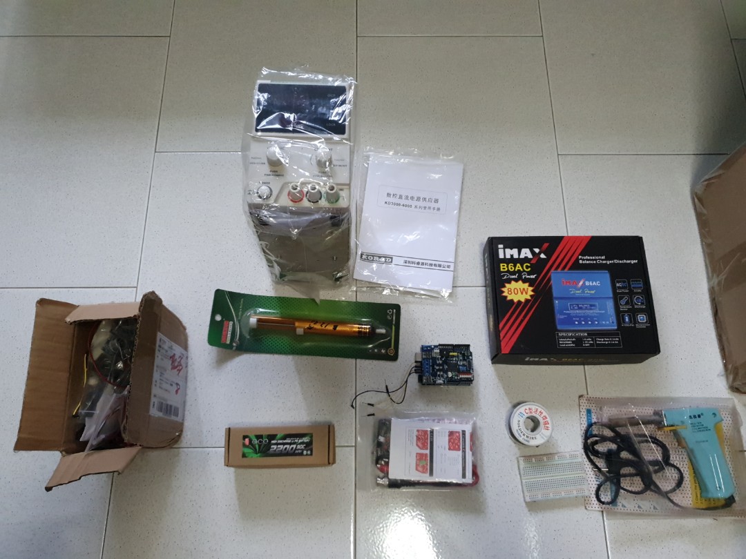 DC Power supply, battery charger/discharger, battery, arduino uno ...