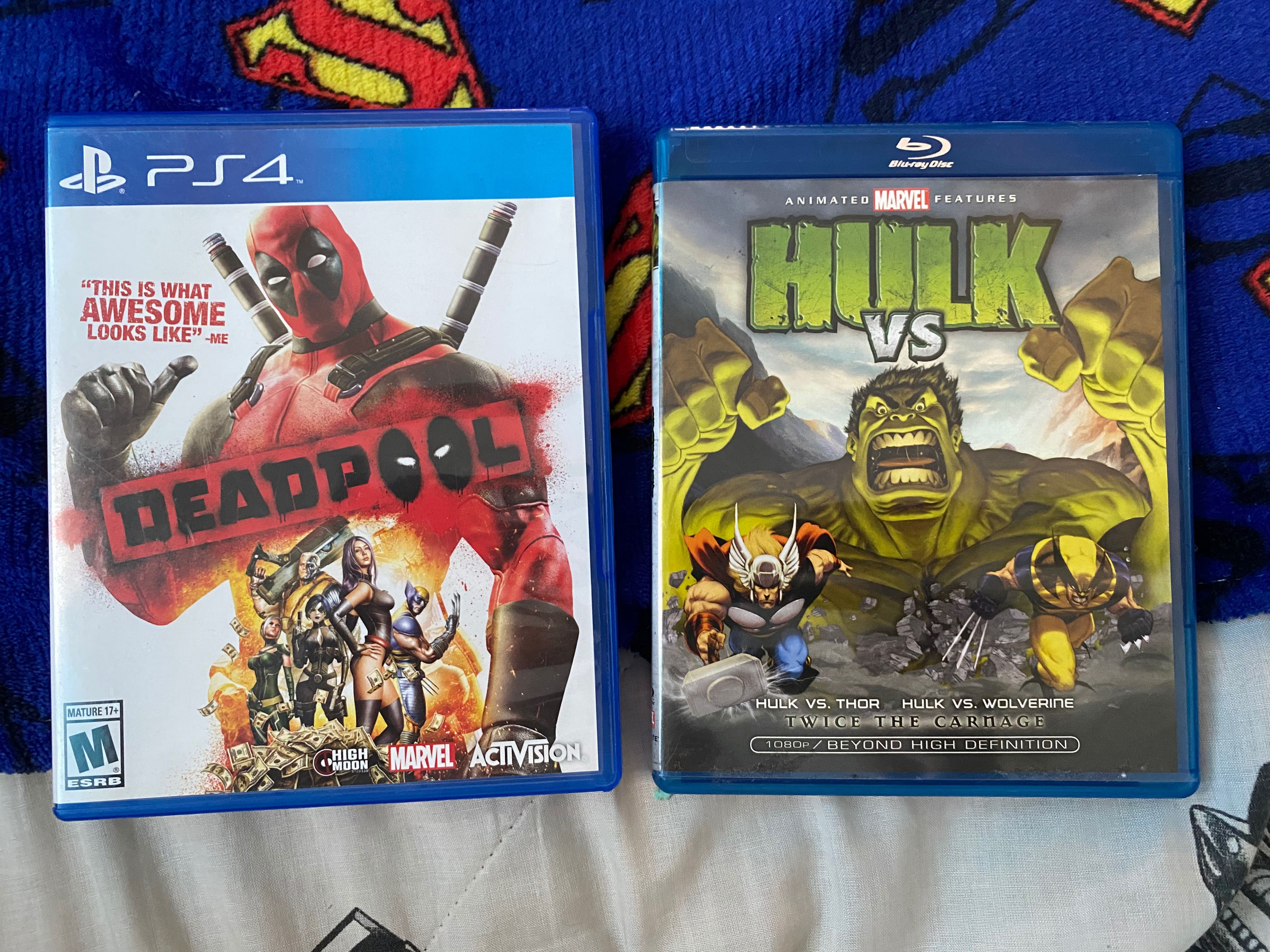 For Sale Deadpool Game PS4 and Hulk VS Blu-Ray Movie, Video Gaming ...