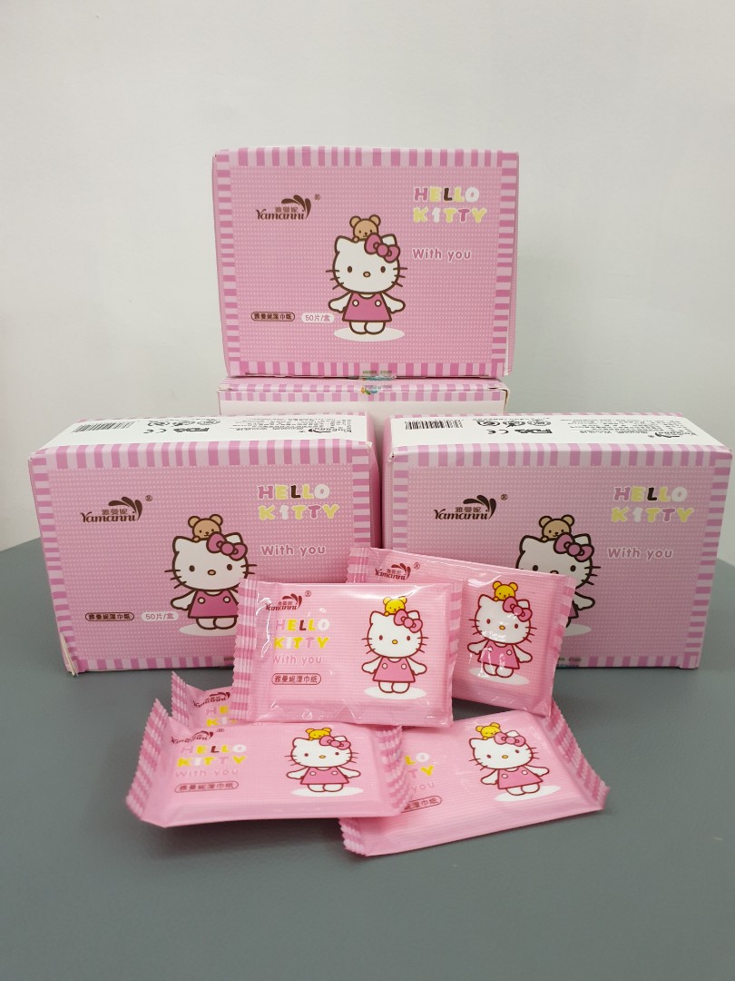 Hello Kitty Wet Wipes (Individual Packaging), Beauty & Personal Care ...