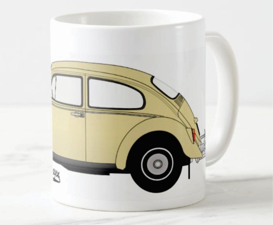 VW Volkswagen Beetle Classic Coffee Mug Glass Cup, Furniture & Home ...