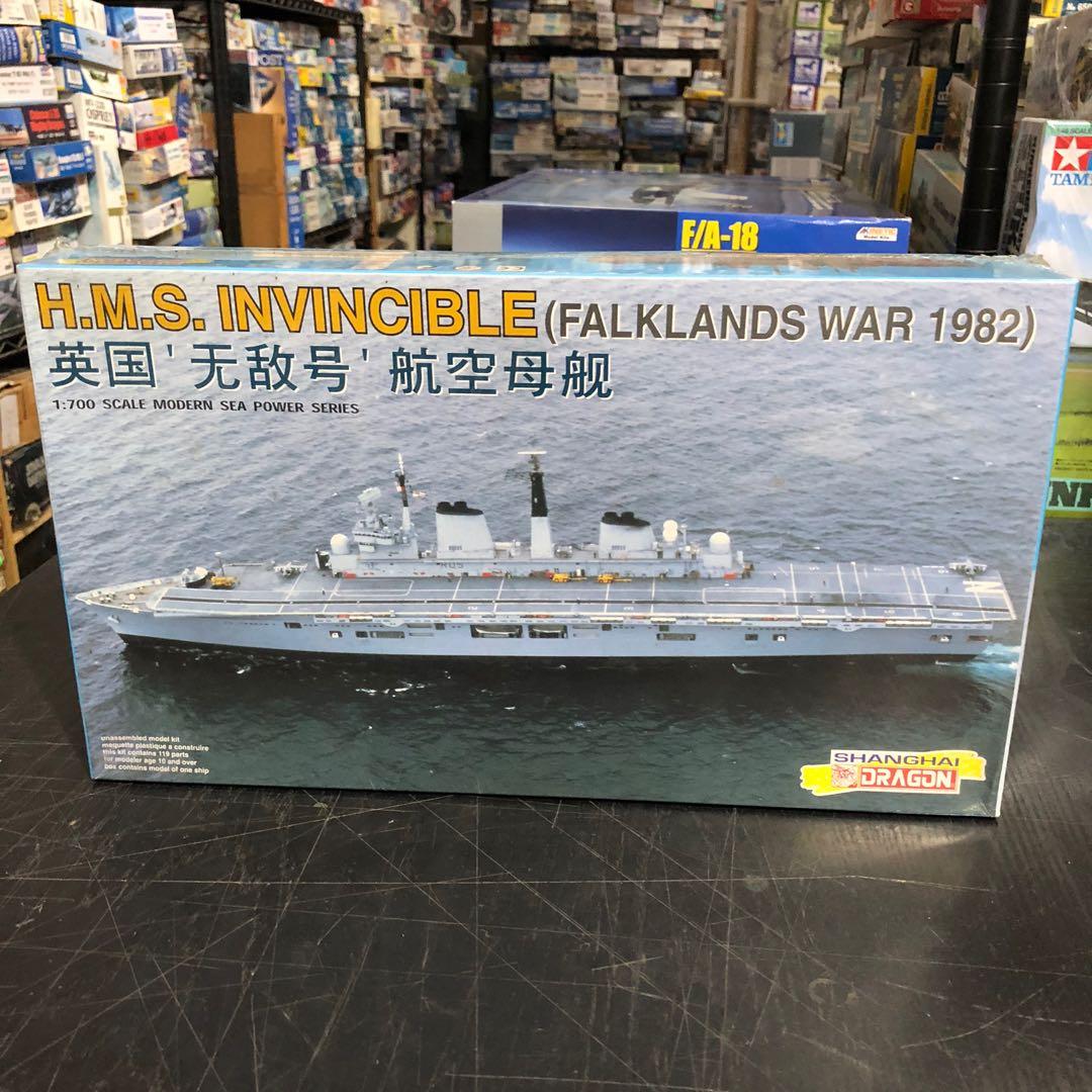 1/700 Dragon HMS Invincible Aircraft Carrier Falklands War Model Kit ...