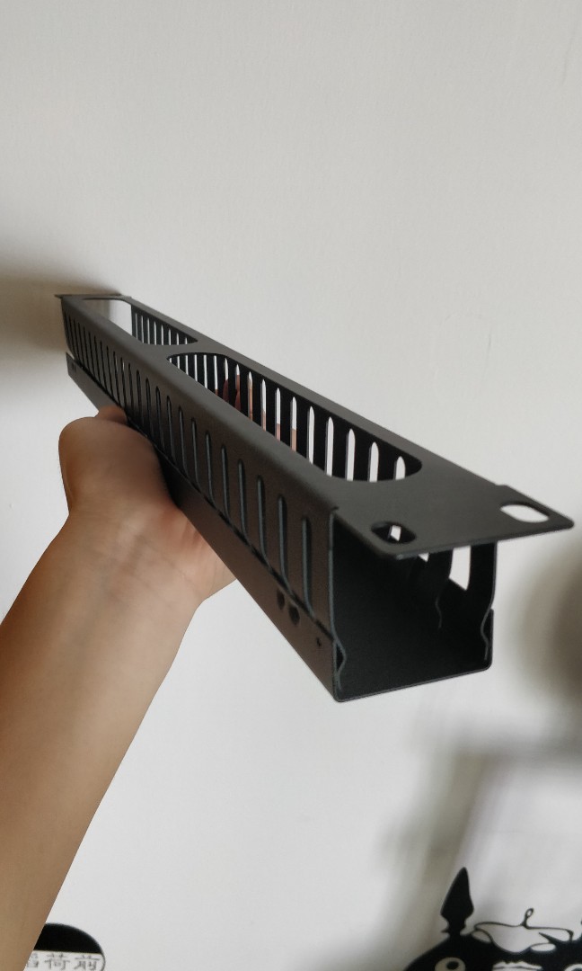 Black metal cable raceway, Computers & Tech, Parts & Accessories ...