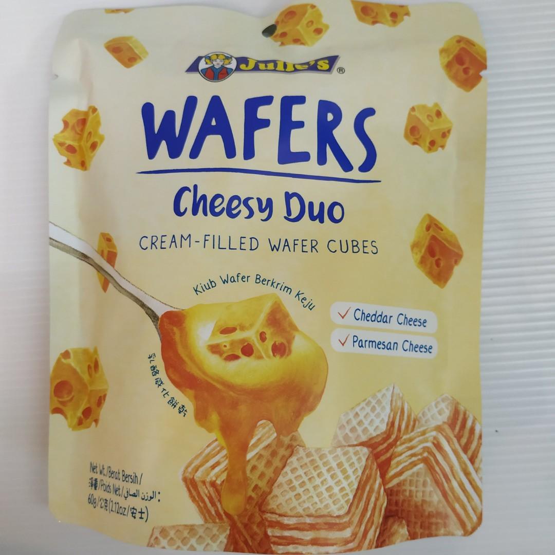 Julie's Wafers Cheesy Duo/ Chocolate Hazelnut Cream-Filled Wafer Cubes 120gm, Food & Drinks ...