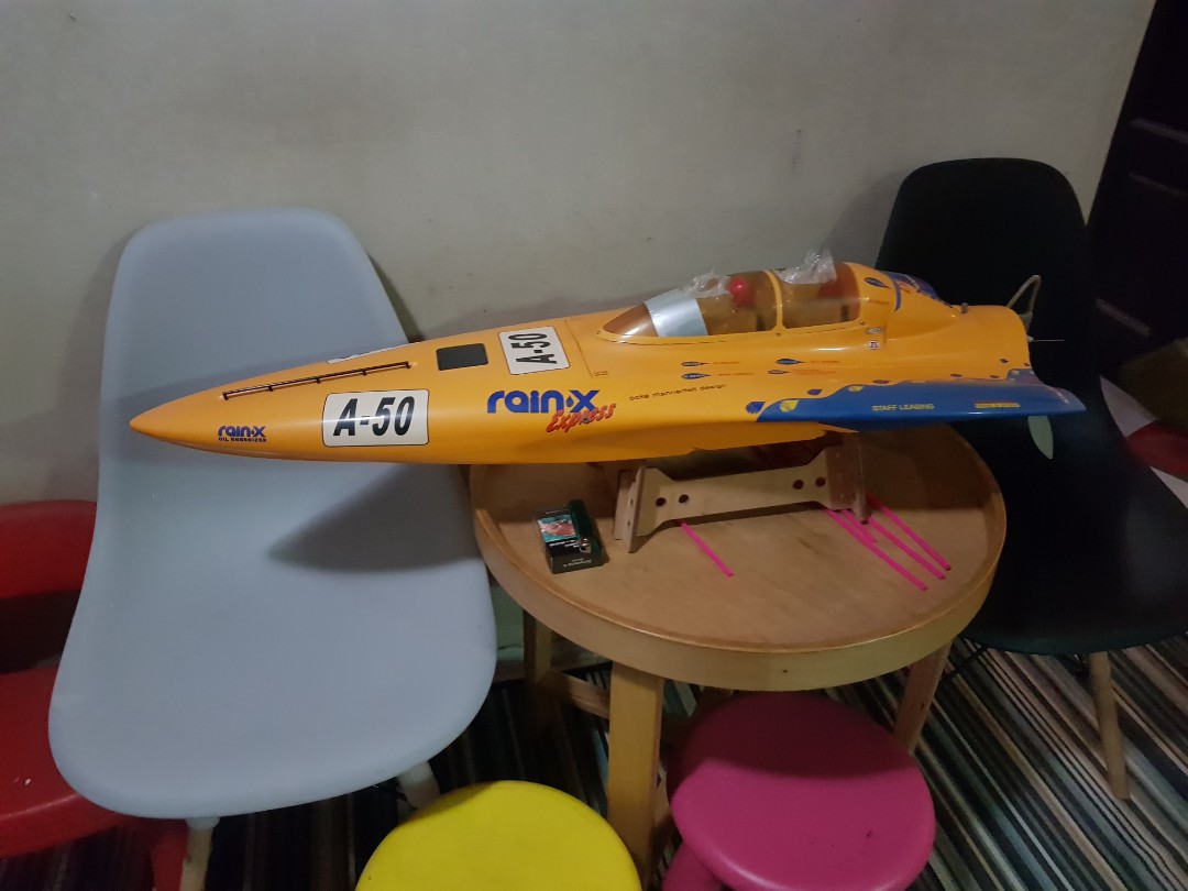 RC Nitro Boat 900mm Rain X FRP Built, ARTR, Hobbies & Toys, Toys ...