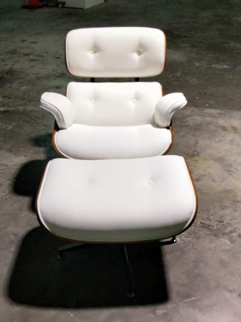 URSULA Designer Lounge Chair in WHITE PVC, Furniture & Home Living ...