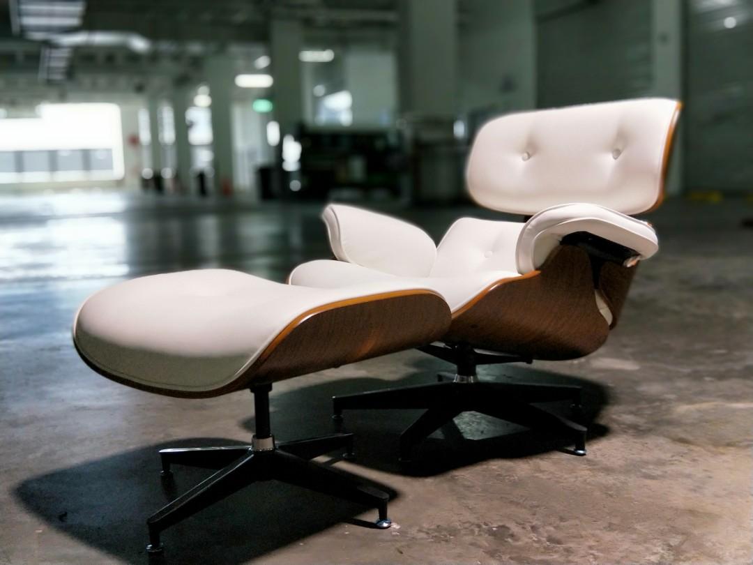 URSULA Designer Lounge Chair in WHITE PVC, Furniture & Home Living ...