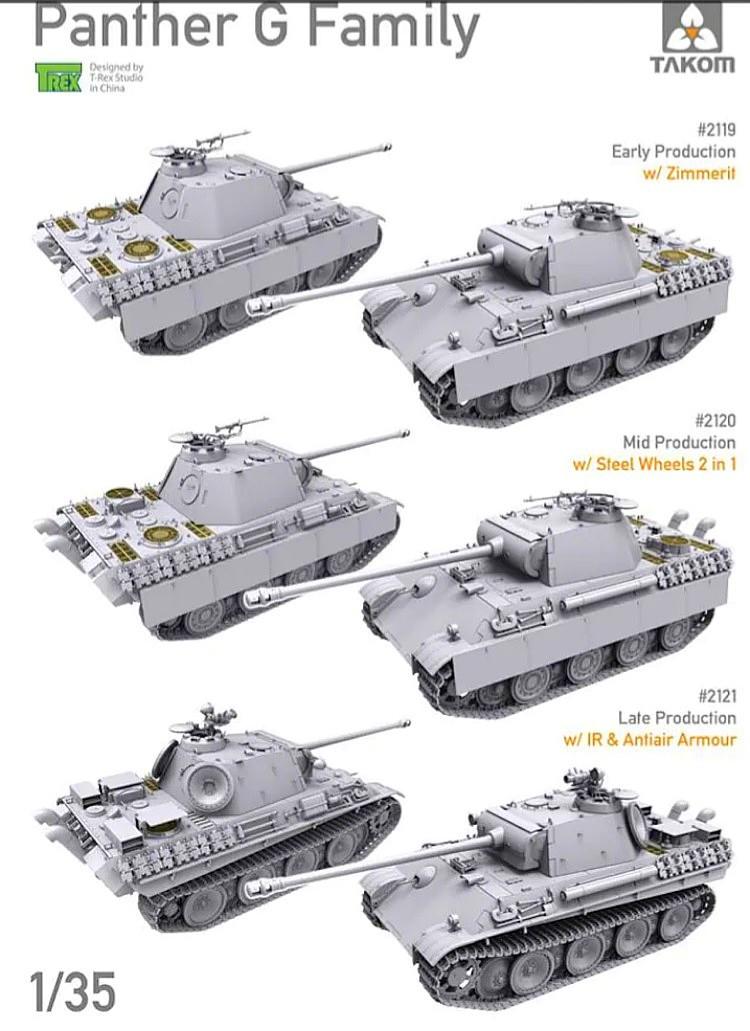 1/35 #2120 Takom German Panther Ausf G Mid Production w Steel Wheels 2 ...