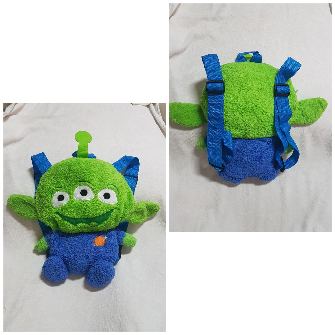 Authentic Disney Pixar Toy Story 3 Eyes Alien Plush Backpack Bag ...