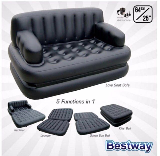 Bestway 5 in 1 Inflatable Sofa Air Bed with air Pump, Furniture & Home ...